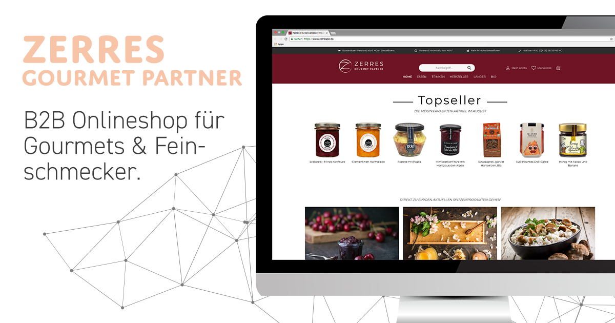 HEPTACOM Referenz: Exklusive Feinkost im Zerres Onlineshop